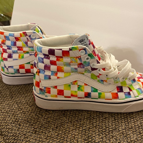 Vans | Shoes | Cans Checkered Hi Top | Poshmark